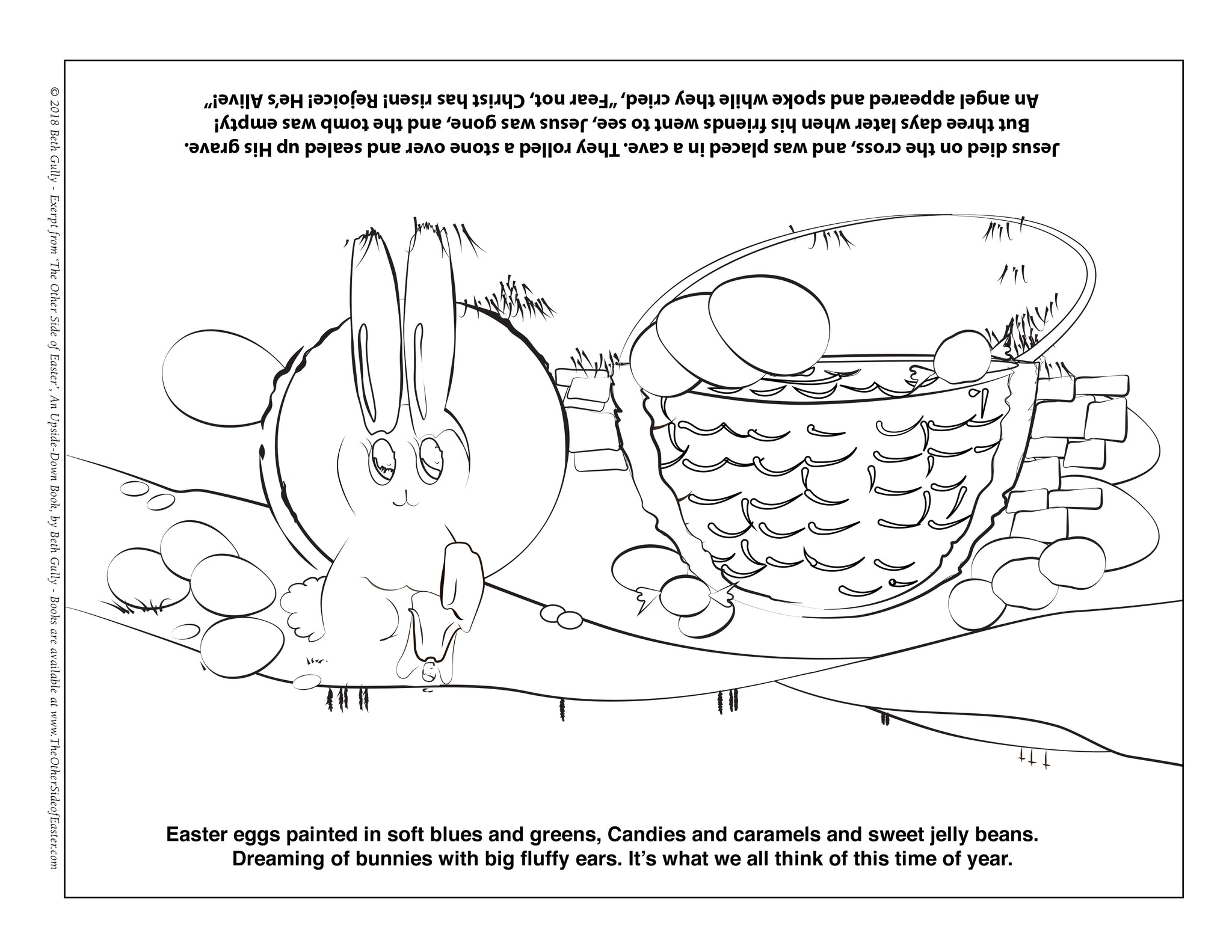 empty easter basket coloring sheet
